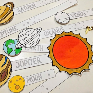 Solar System Model Coloring, DIY Kids Paper Crafts, Kids Coloring ...