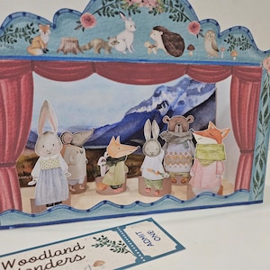 Woodland Puppet Theater, Paper Puppet Theater, DIY Kids Paper Craft ...