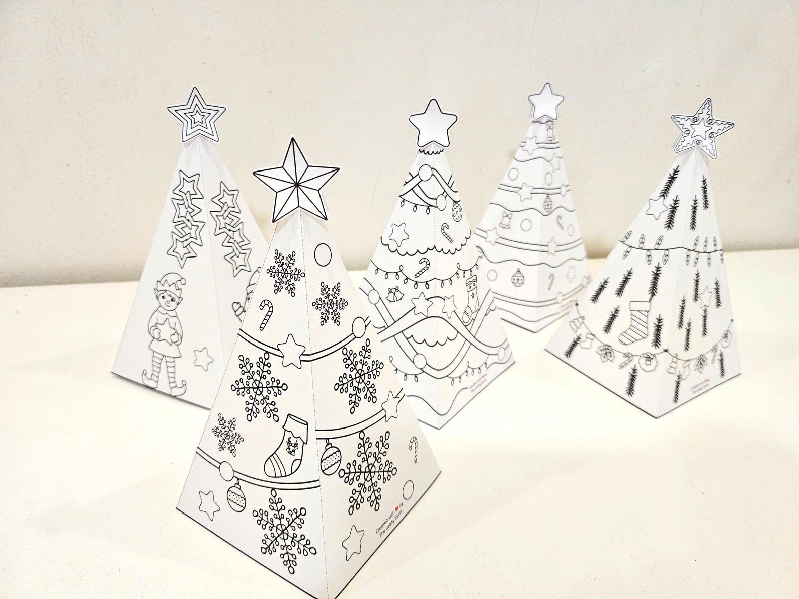Paper Christmas Trees, 3D Paper Tree Craft, Holiday Paper Craft, Build ...