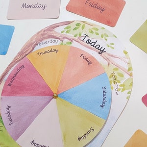 Days of the Week, Calendar Wheel, Poster and Cards, Classroom Calendar ...