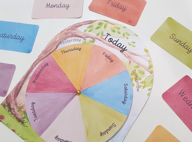 Days of the Week, Calendar Wheel, Poster and Cards, Classroom Calendar ...