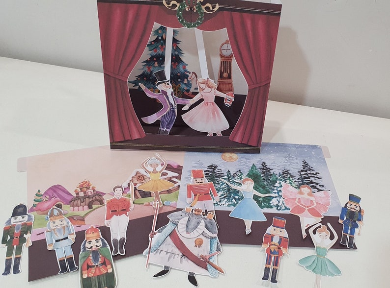 Nutcracker Ballet Paper Puppet Theater, Christmas Ballet Printable ...