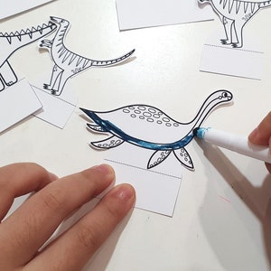 Dinosaur Coloring Diorama, Printable Diorama, Dinosaur Play Set, DIY ...