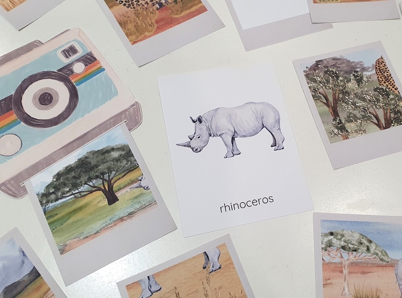 Safari Animal Find and Match Game, Animal Pattern Cards, Savanna Animal ...