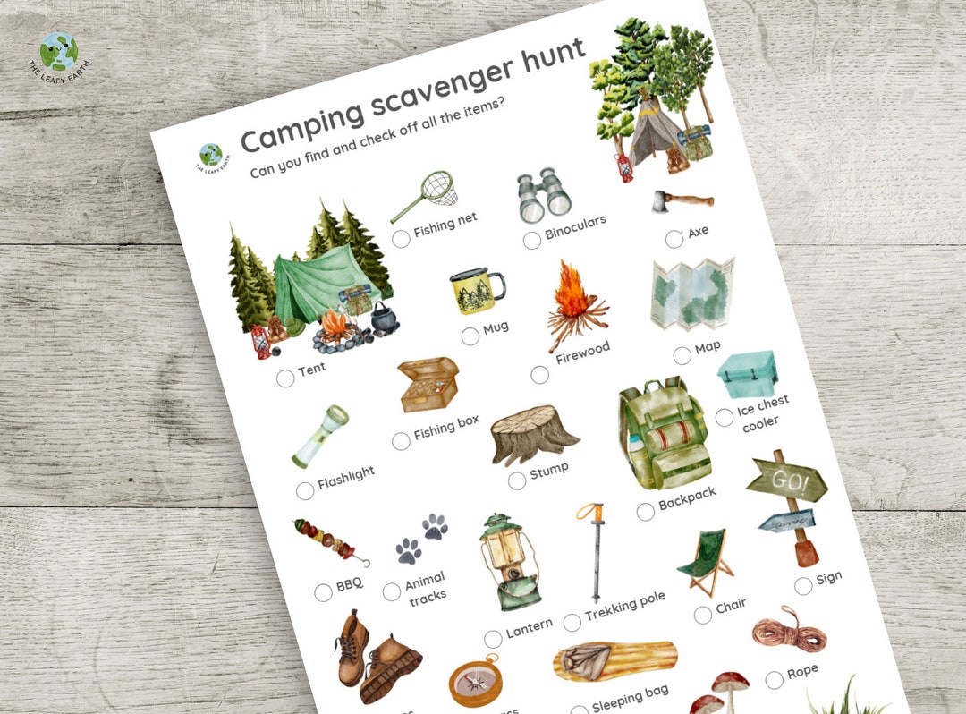 Camping Scavenger Hunt, Printable Nature Scavenger Hunt, Camping ...