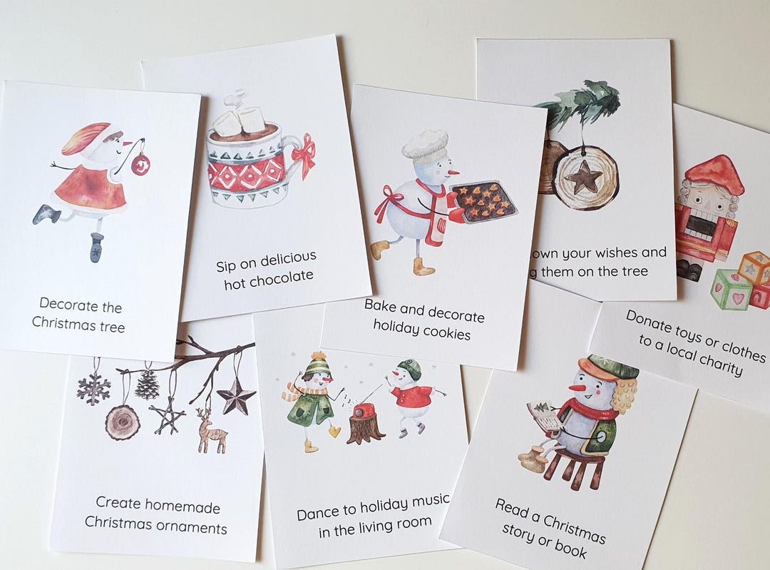 25 Printable Advent Activity Cards for Kids, Kids Action Cards ...