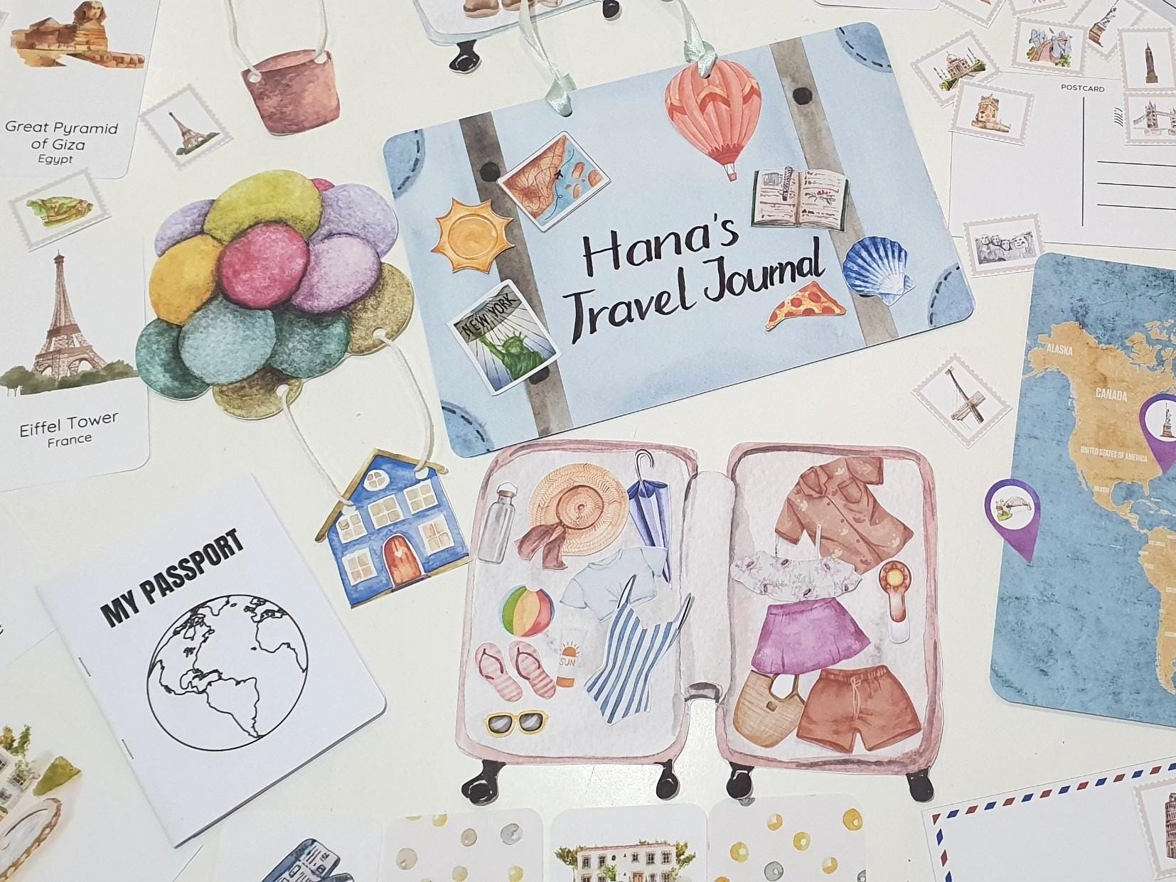 Travel Activity Pack, Kids Travel Journal, World Landmark Cards, Pack a ...