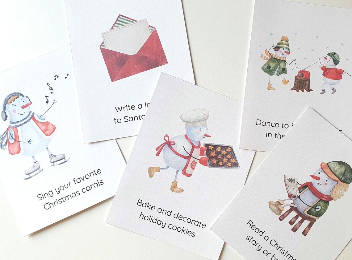 25 Printable Advent Activity Cards for Kids, Kids Action Cards ...