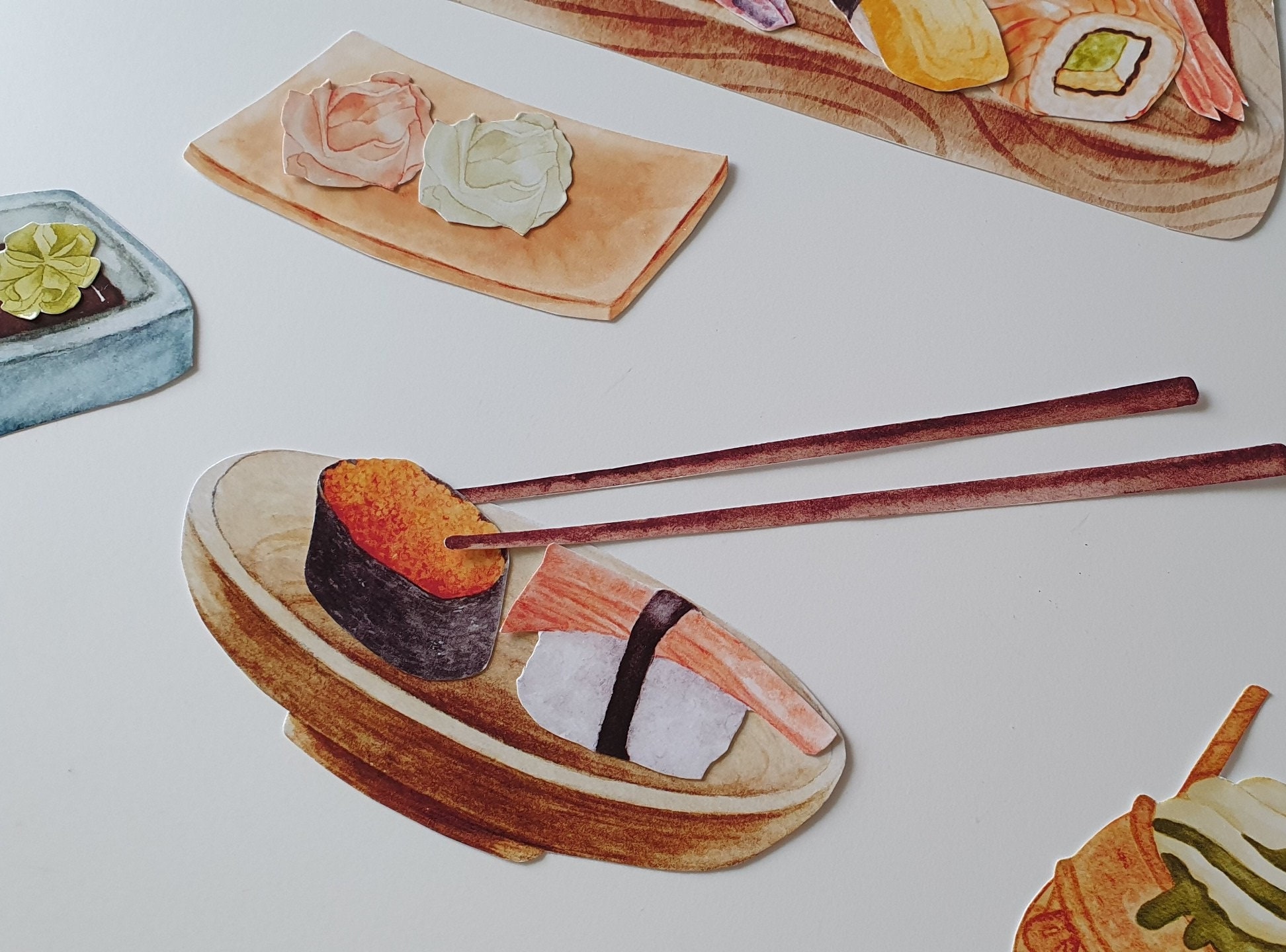 Sushi Dinner Play Set, Pattern Games, Kids DIY Paper Crafts, Restaurant ...