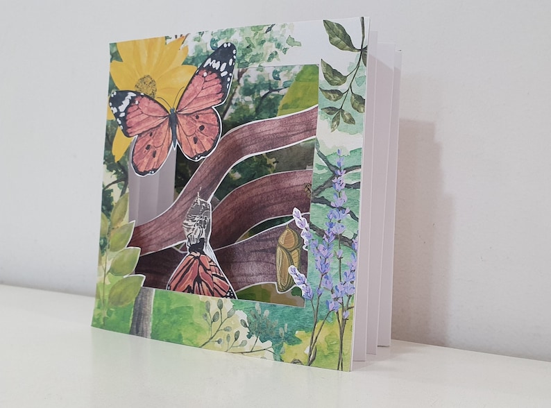 Butterfly Life Cycle Pop up Printable, Greeting Card, DIY Paper Crafts ...