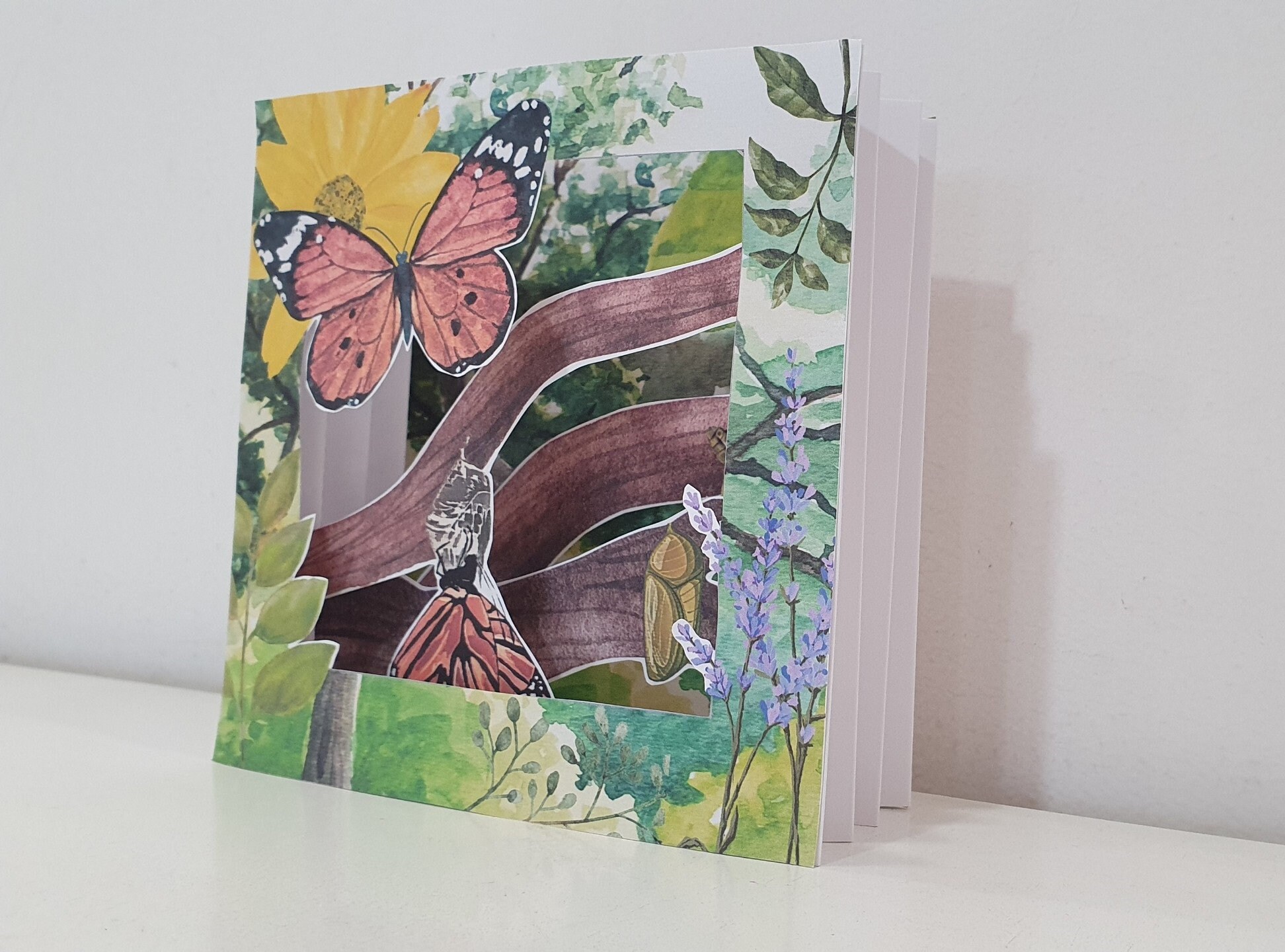 Butterfly Life Cycle Pop up Printable, Greeting Card, DIY Paper Crafts ...
