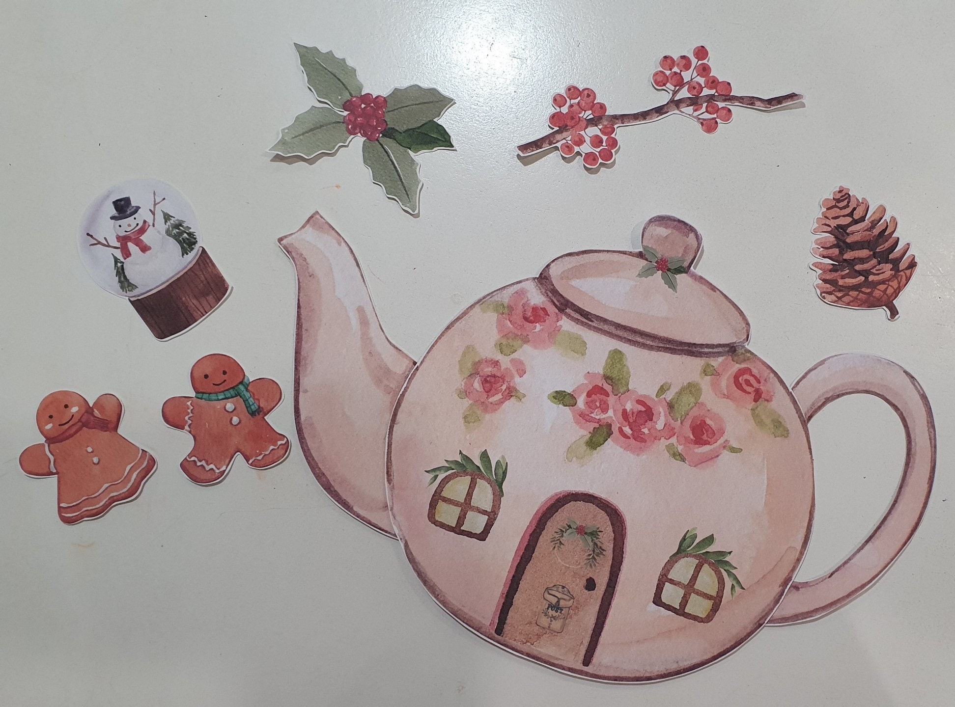 Winter Teapot House Printable, Christmas Party Play Set, Paper ...