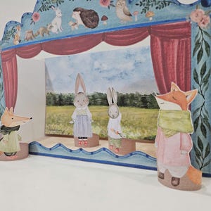 Woodland Puppet Theater, Paper Puppet Theater, DIY Kids Paper Craft ...