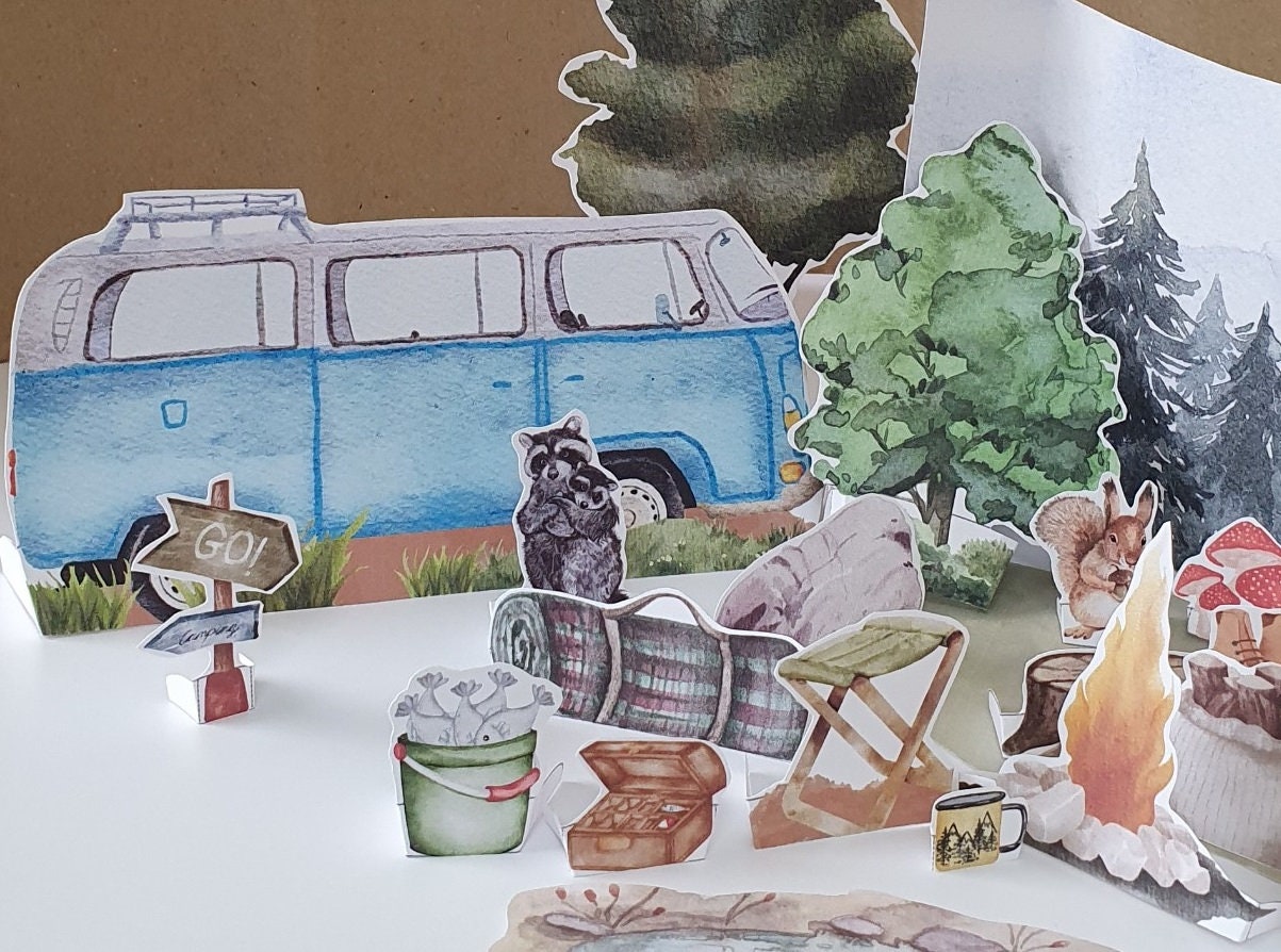 Build a Campsite, Printable Campsite Diorama, Camping Play Set, Paper ...