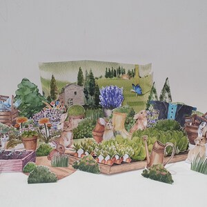 Build a Rabbit Garden, Printable Diorama, Paper Garden Scene, DIY Kids ...
