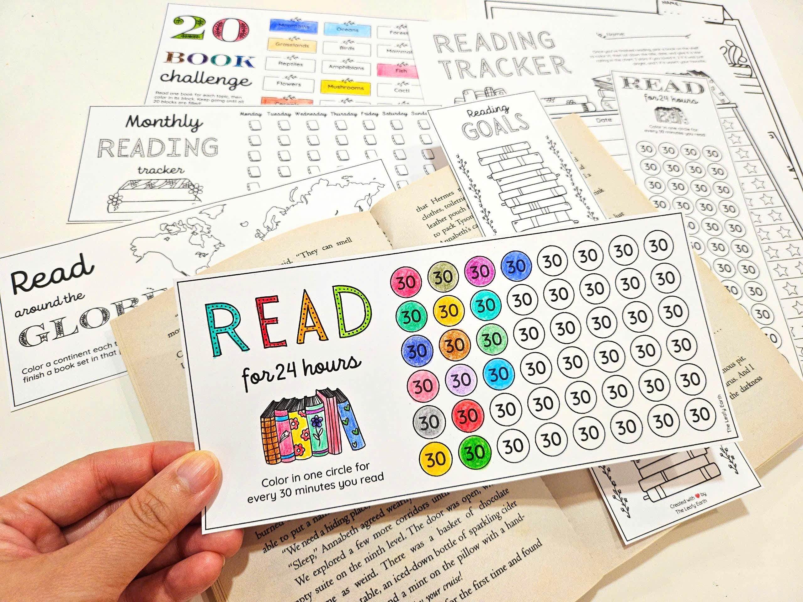 Reading Log and Tracker Printable, Coloring Reading Journal, Kids ...