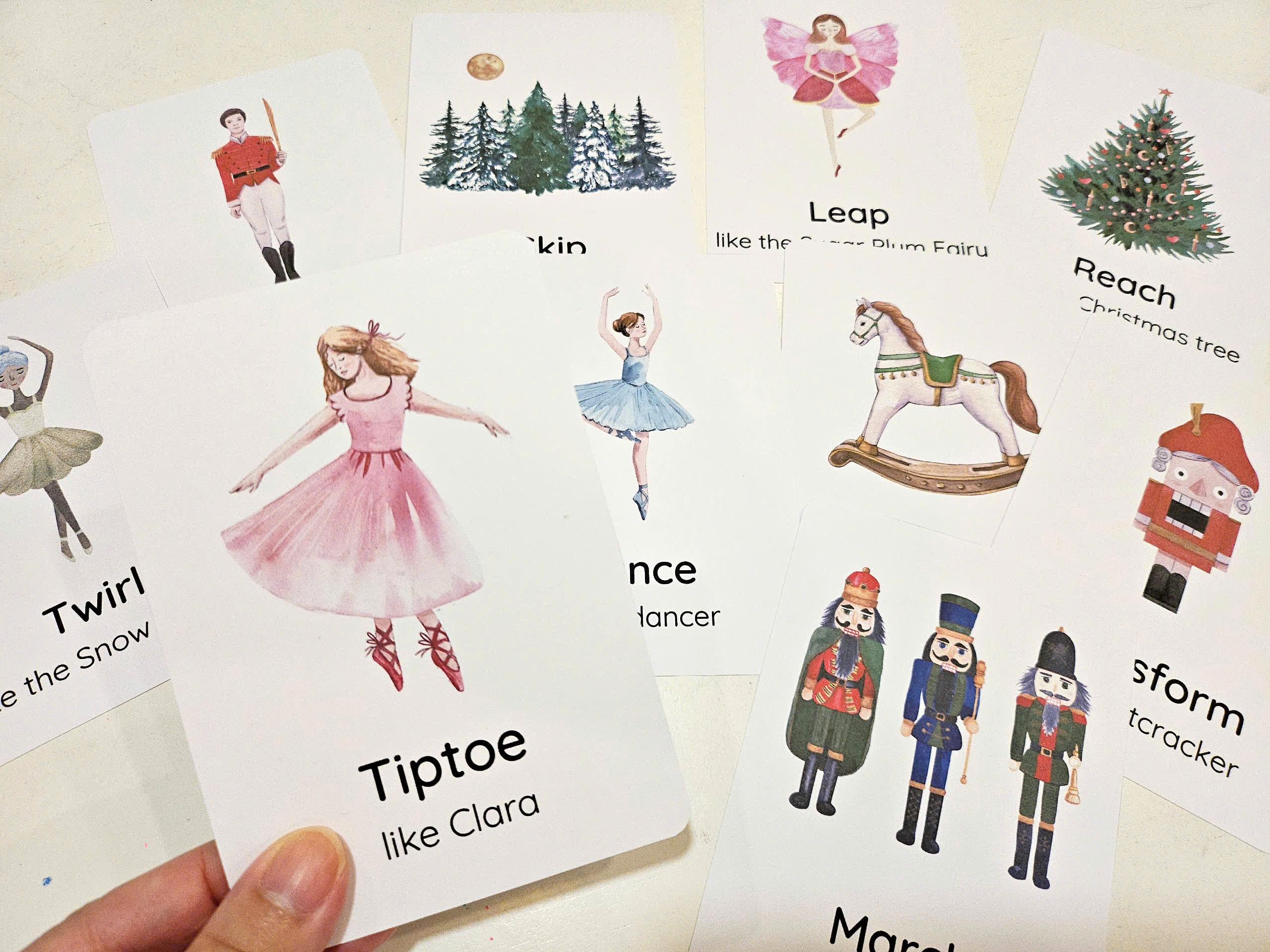 16 Nutcracker Story Movement Cards, Christmas Movement Cards, Kids ...