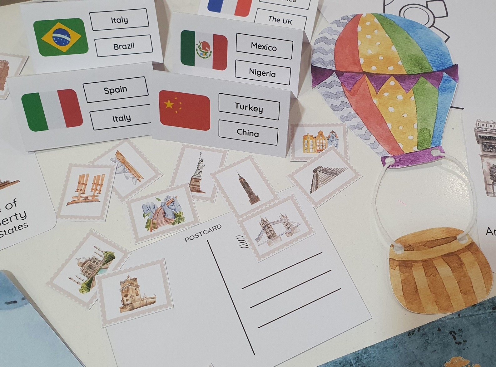 Travel Activity Pack, Kids Travel Journal, World Landmark Cards, Pack a ...