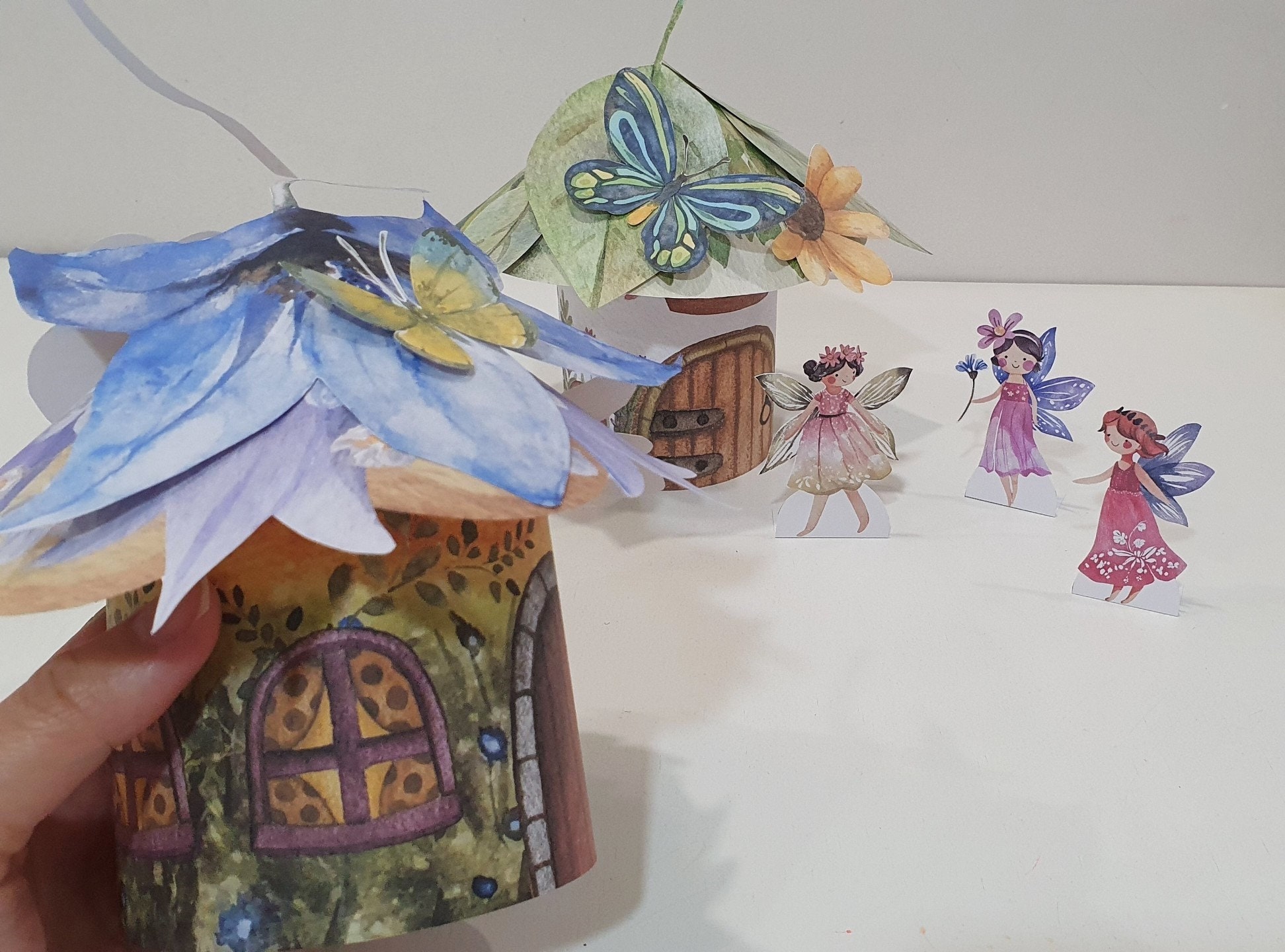 Fairy Houses Printable & Flower Fairy Paper Dolls, Paper Dollhouse, DIY ...
