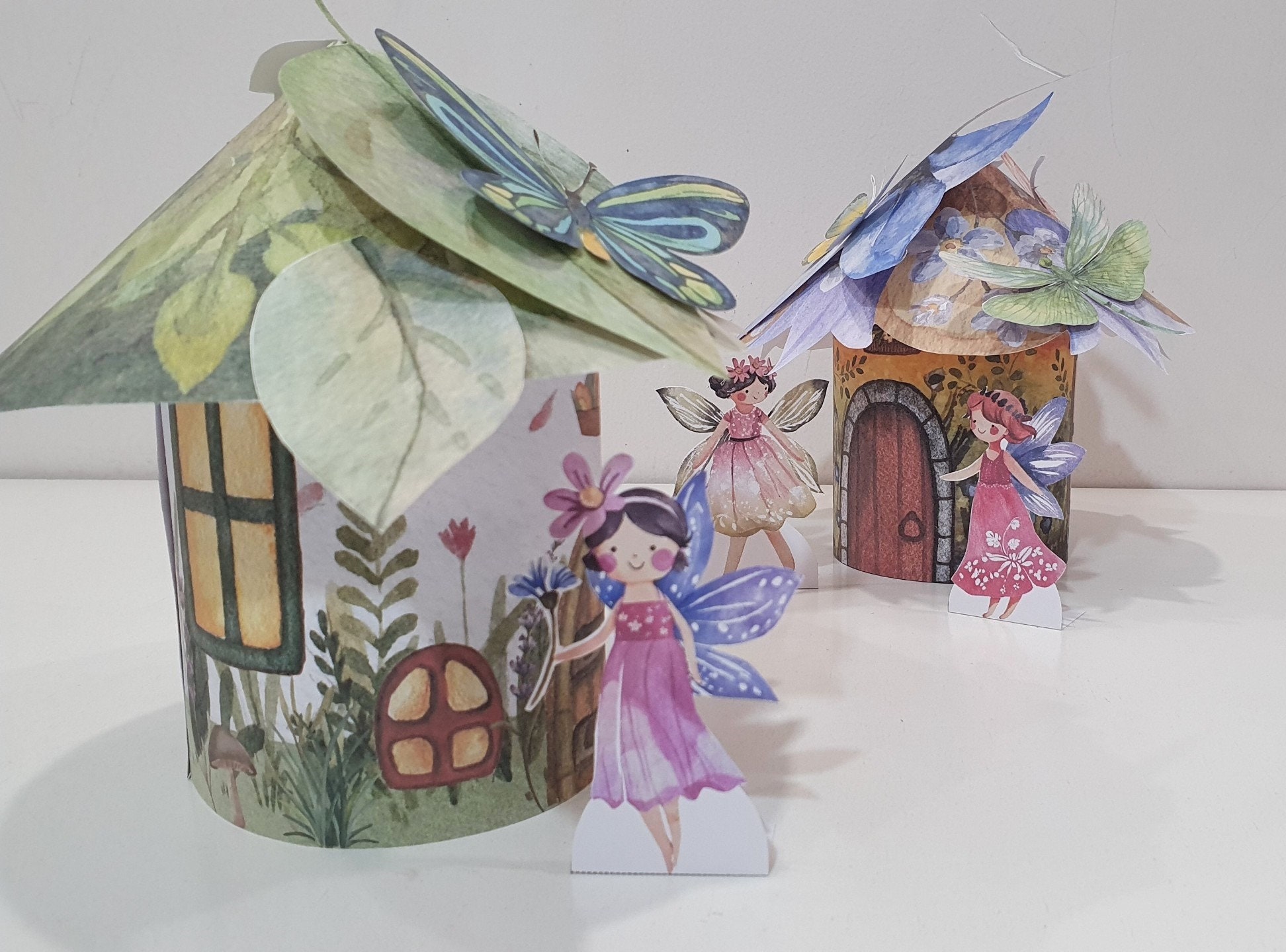 Fairy Houses Printable & Flower Fairy Paper Dolls, Paper Dollhouse, DIY ...