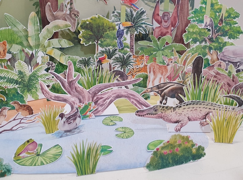 Build a Rainforest Printable Rainforest Diorama Jungle Play - Etsy