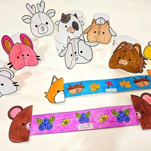 Animal Paper Bracelets for Kids, Farm and Woodland Animals, DIY Kids ...
