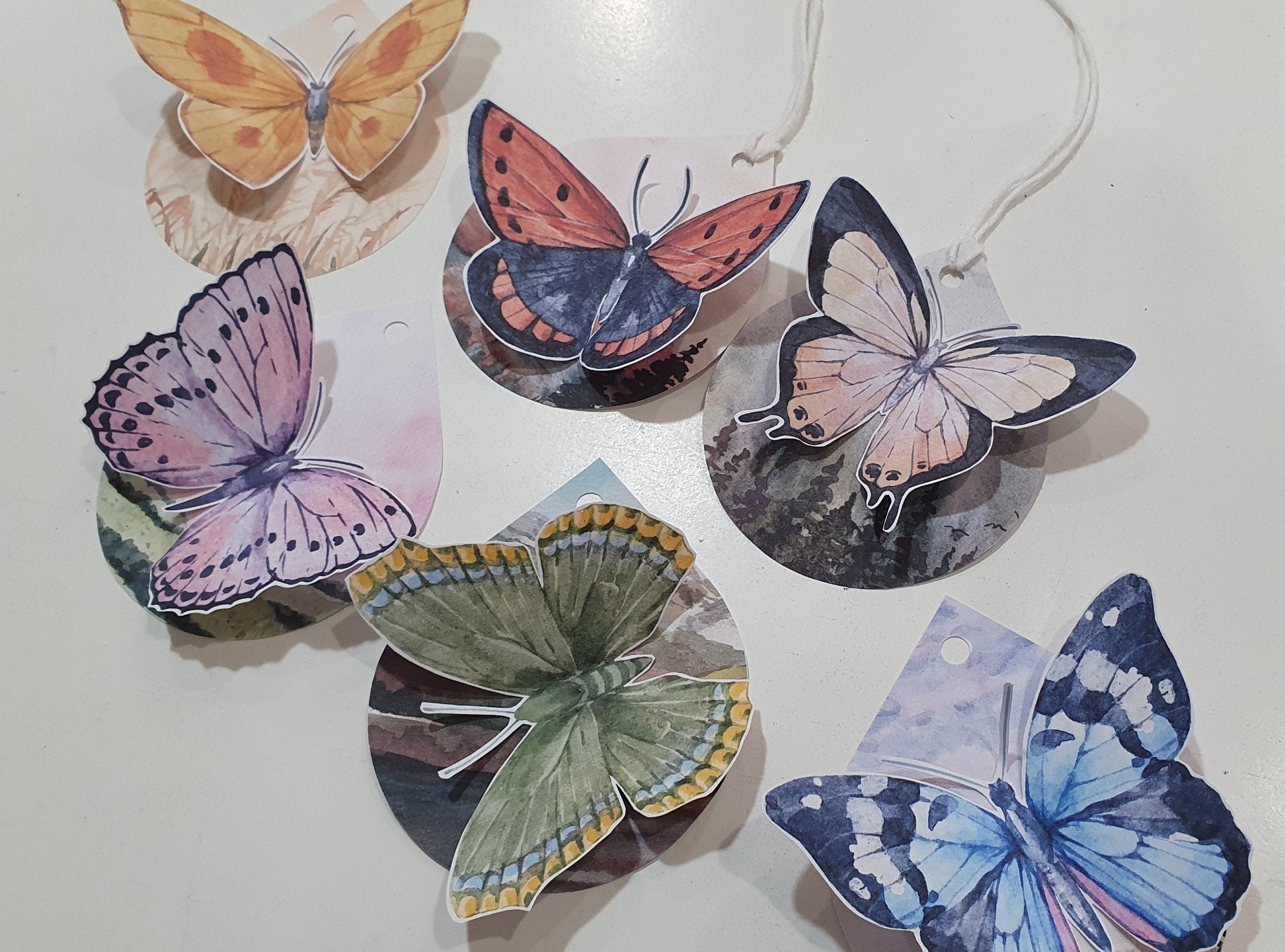 Butterfly Gift Tags Set of 6, Paper Butterfly Garland, Classroom & Home ...