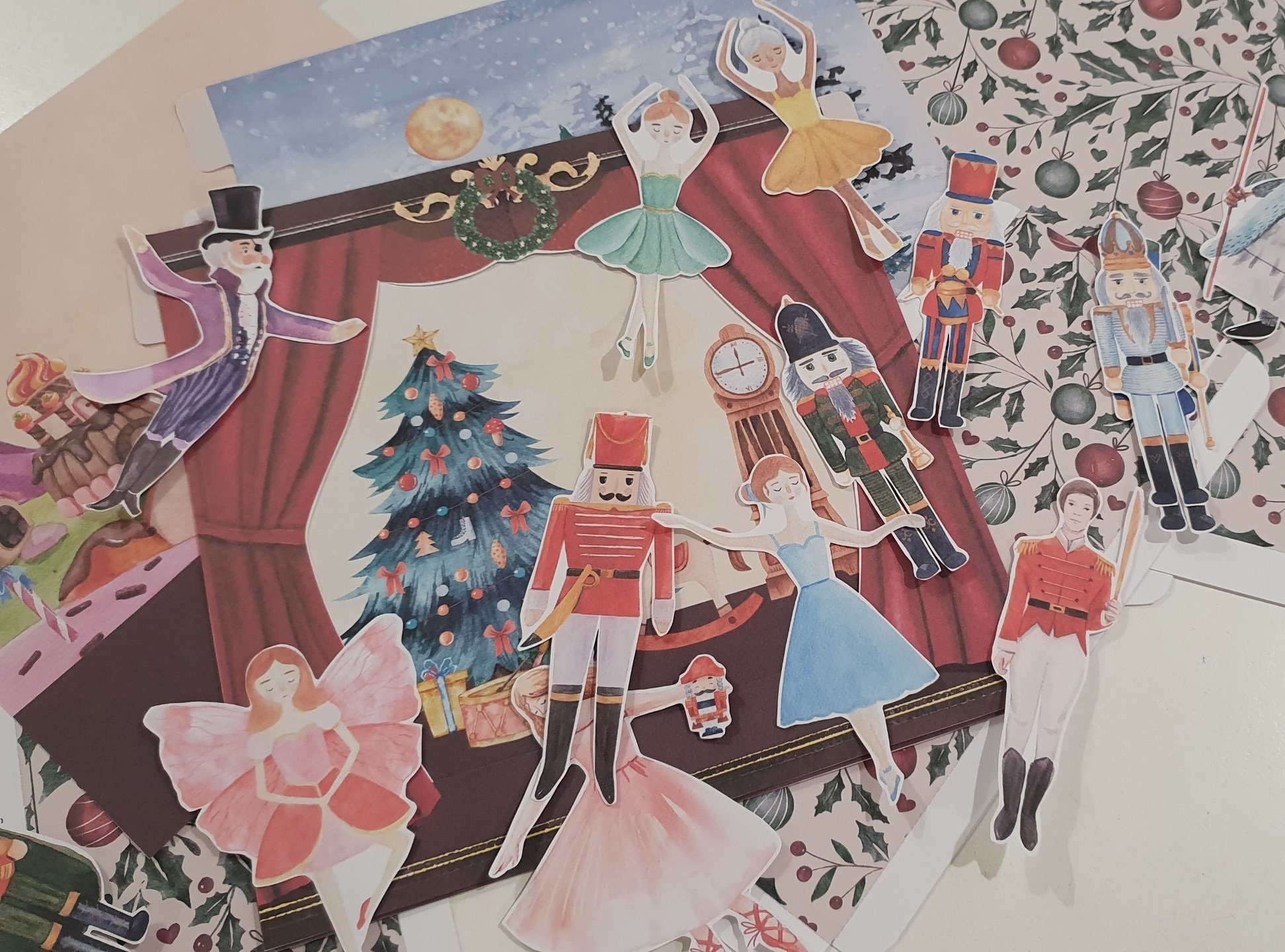 Nutcracker Ballet Paper Puppet Theater, Christmas Ballet Printable ...