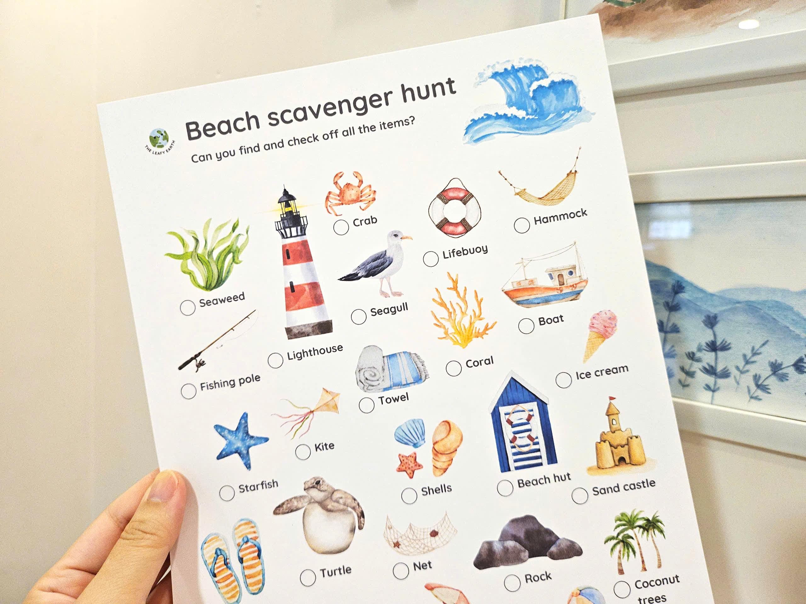 Beach Scavenger Hunt, Printable Nature Scavenger Hunt, Camping ...