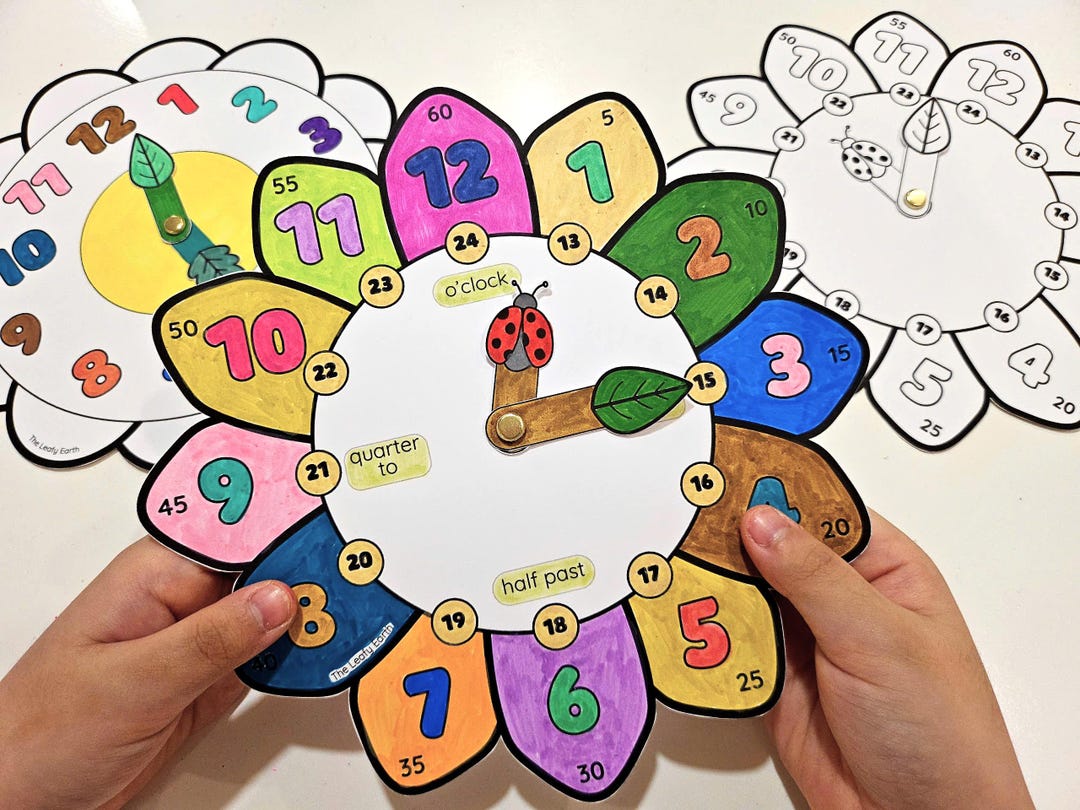 Paper Clock Math Craft, Build a Clock, Telling Time, DIY Kids Seasonal ...