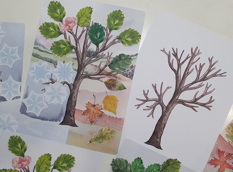 Make a Seasons Tree, Seasons Craft Activity Set, Seasons Playdough Mat ...