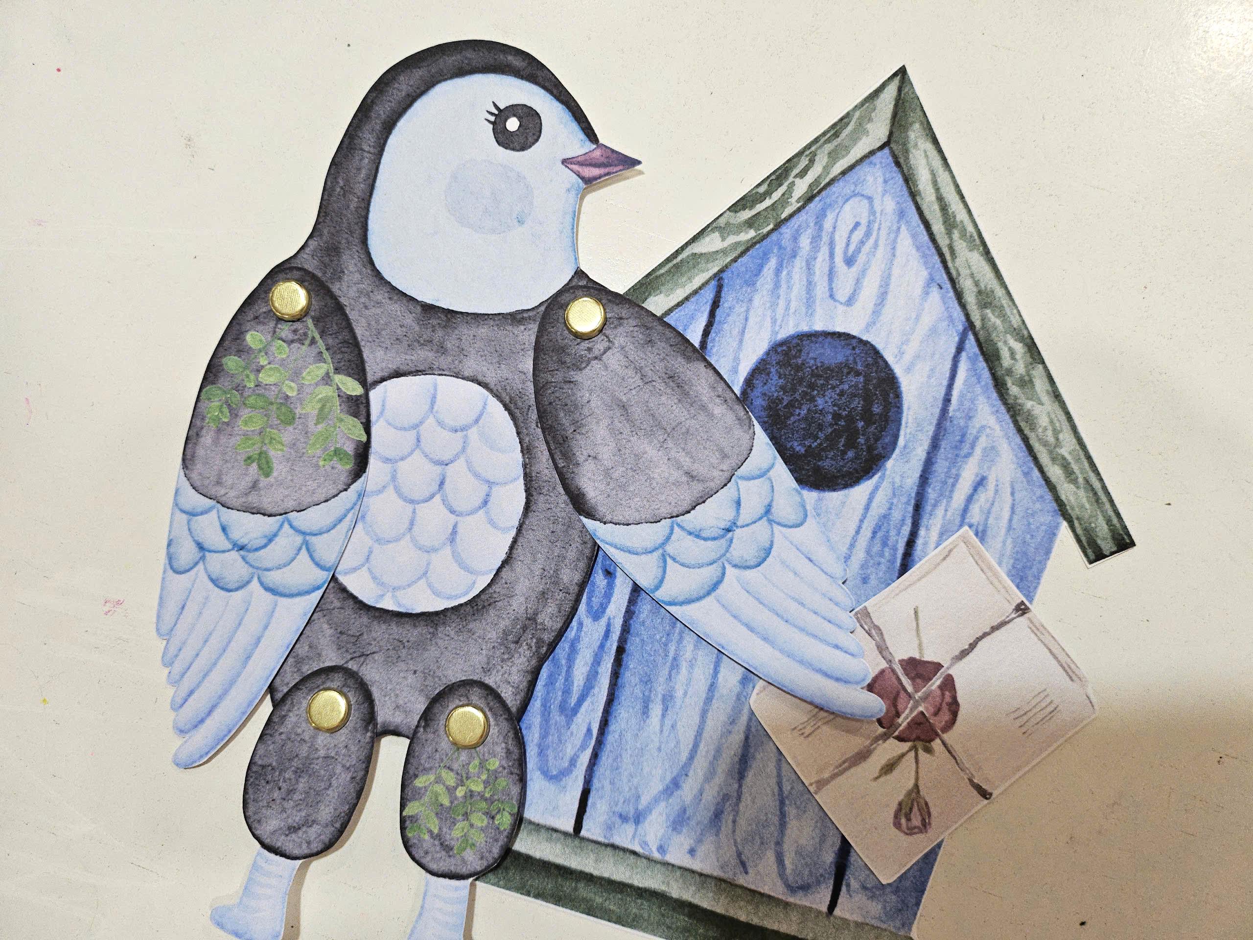 Articulated Bird Paper Dolls, Build a Bird Puppet, Printable Paper Doll ...