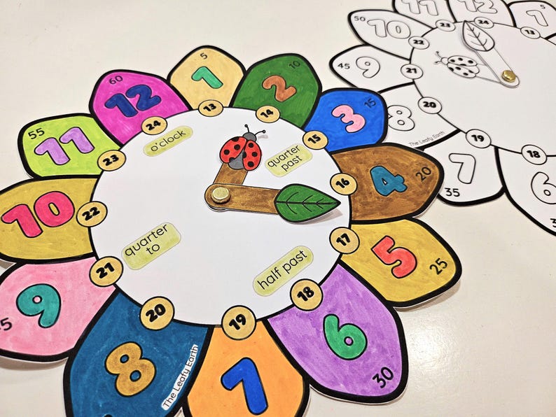 Paper Clock Math Craft, Build a Clock, Telling Time, DIY Kids Seasonal ...