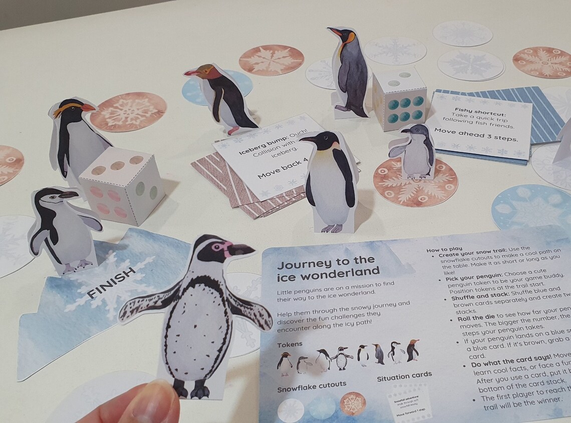 Journey to the Ice Wonderland Dynamic Board Game, Penguin Game ...
