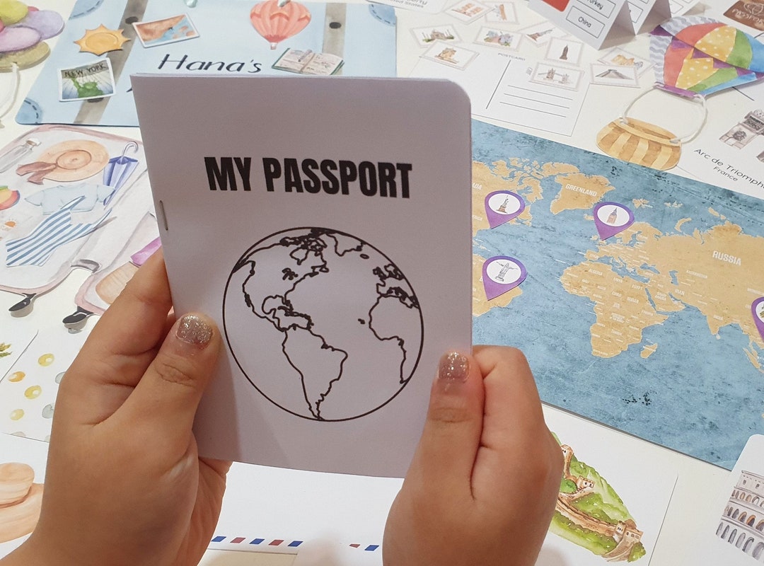 Travel Activity Pack, Kids Travel Journal, World Landmark Cards, Pack a ...