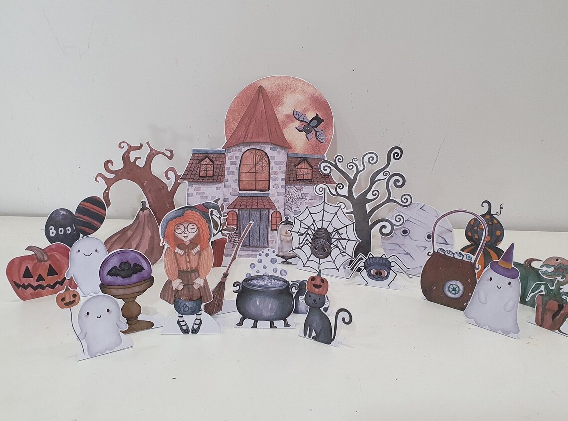 Halloween Printable Play Set, Witch Play Set, DIY Paper Craft for Kids ...