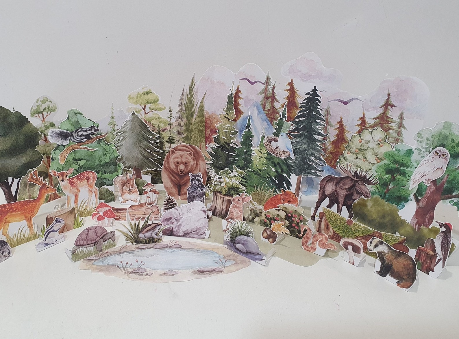 Build a Woodland Printable Woodland Diorama Forest Play Set - Etsy