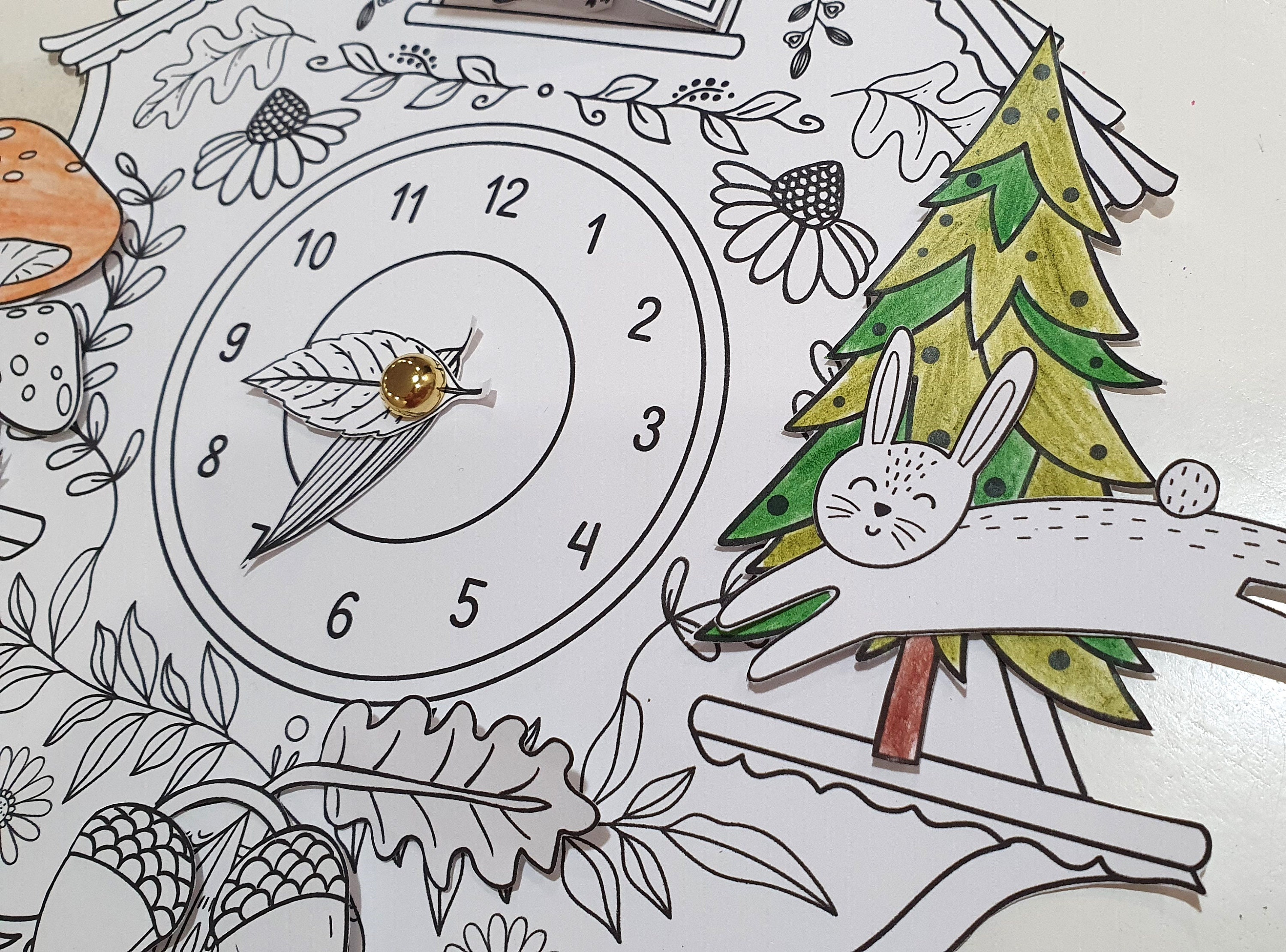 Paper Clock Coloring Set, Build a Clock, Printable Educational Kids ...