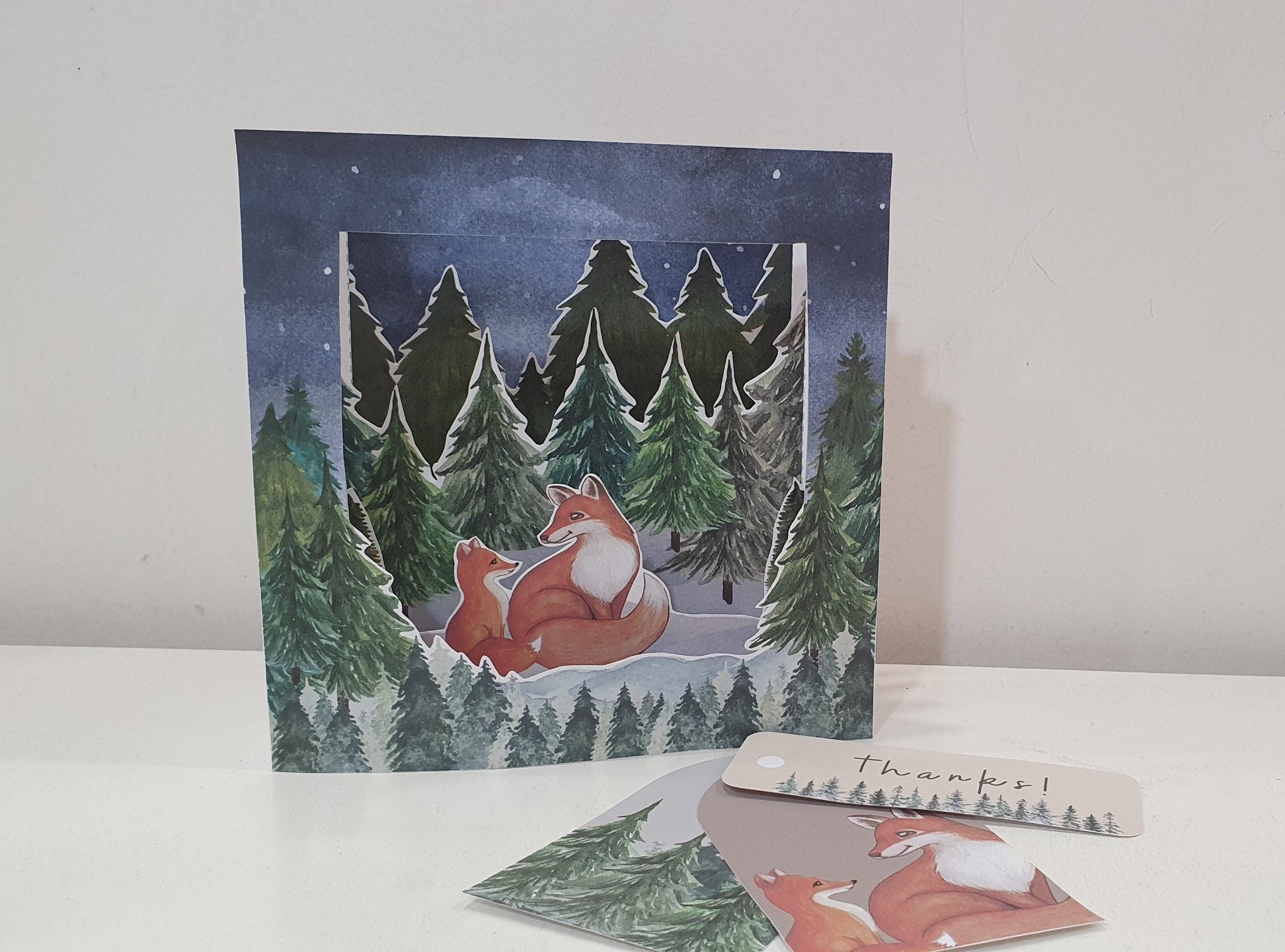 Winter Forest Pop up Printable, Pop up Greeting Card, Build a Woodland ...