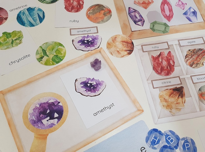 Gemstones Activity Pack, Gemstones Nature Study, Gems Montessori Cards ...