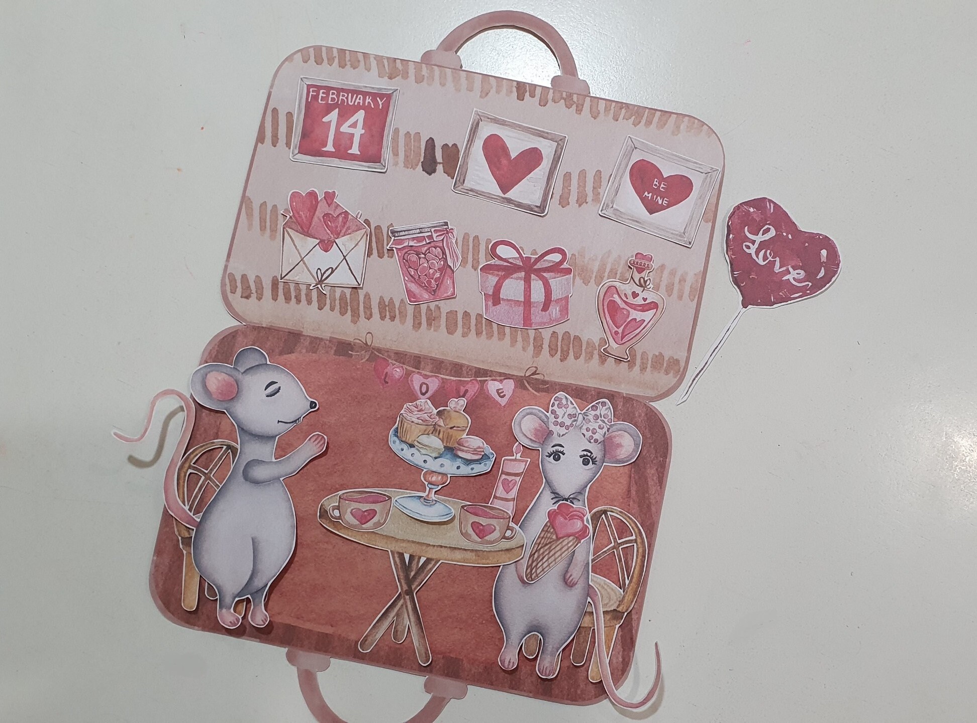 Valentine Mice Printable Play Set, Mouse Paper Dolls, Sweet Treats ...