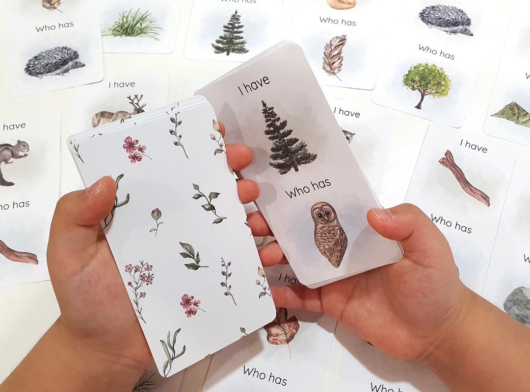 I Have Who Has Woodland Printable Game, Woodland Animal Cards ...