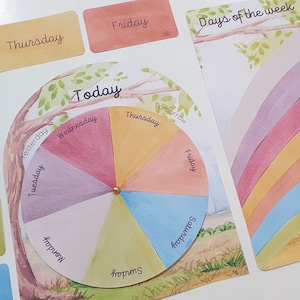 Days of the Week, Calendar Wheel, Poster and Cards, Classroom Calendar ...