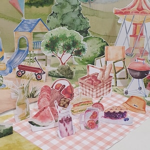 Build a Park, Printable Diorama, Picnic Play Set, Paper Scene, DIY Kids ...