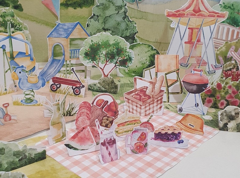Build a Park, Printable Diorama, Picnic Play Set, Paper Scene, DIY Kids ...