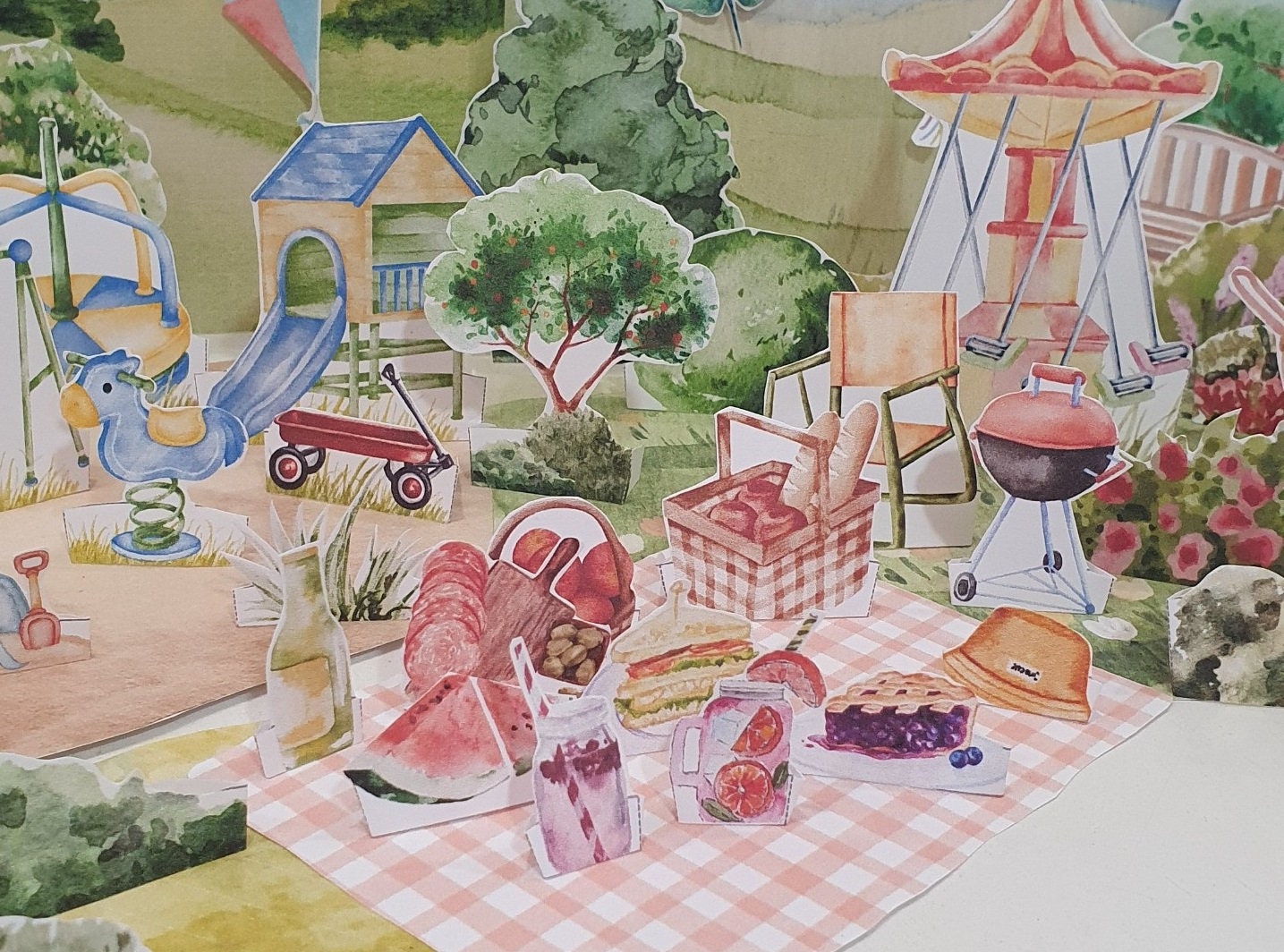 Build a Park, Printable Diorama, Picnic Play Set, Paper Scene, DIY Kids ...