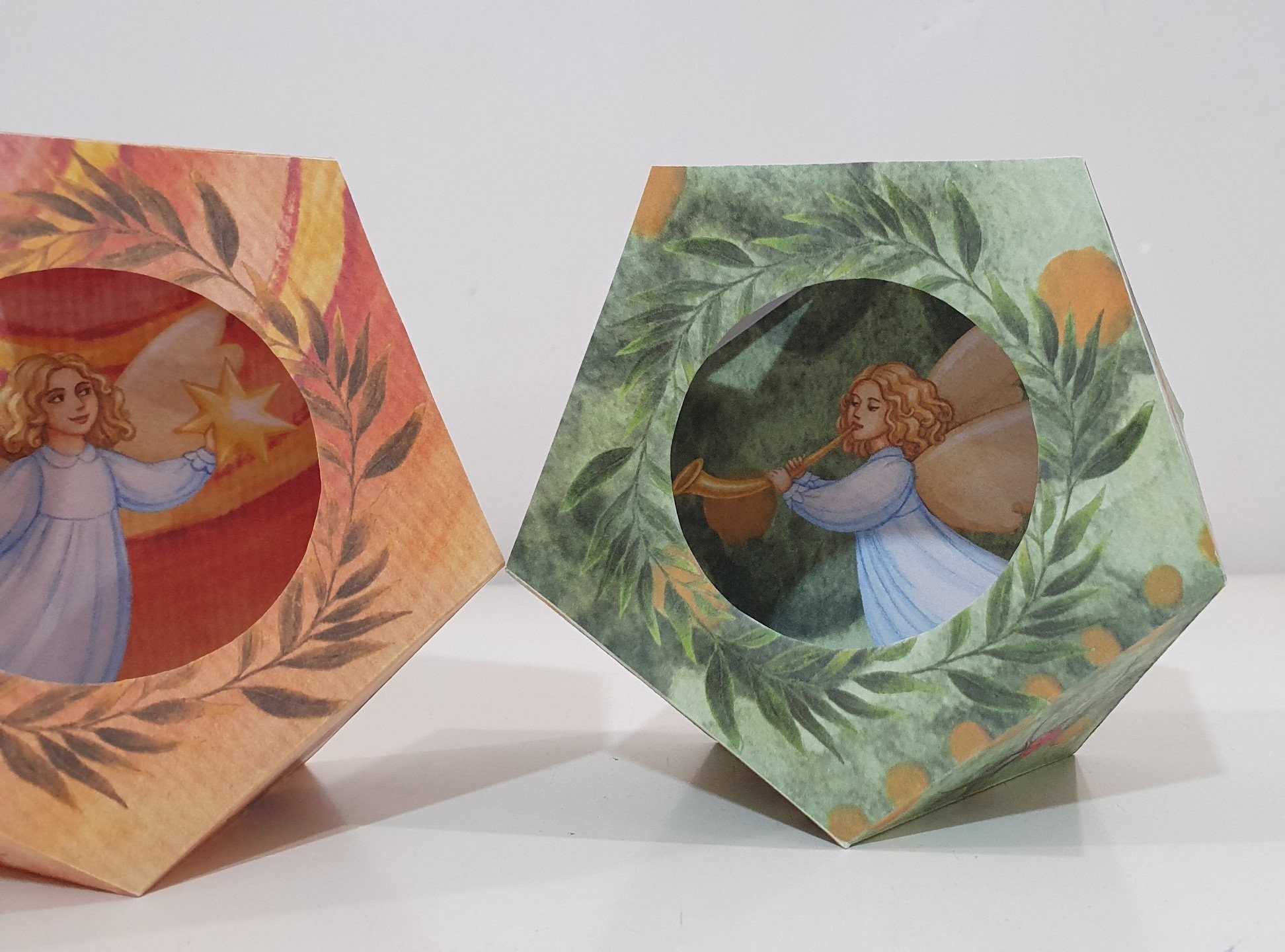 Angel Window Lightbox Printable DIY Holiday Paper Ornament - Etsy