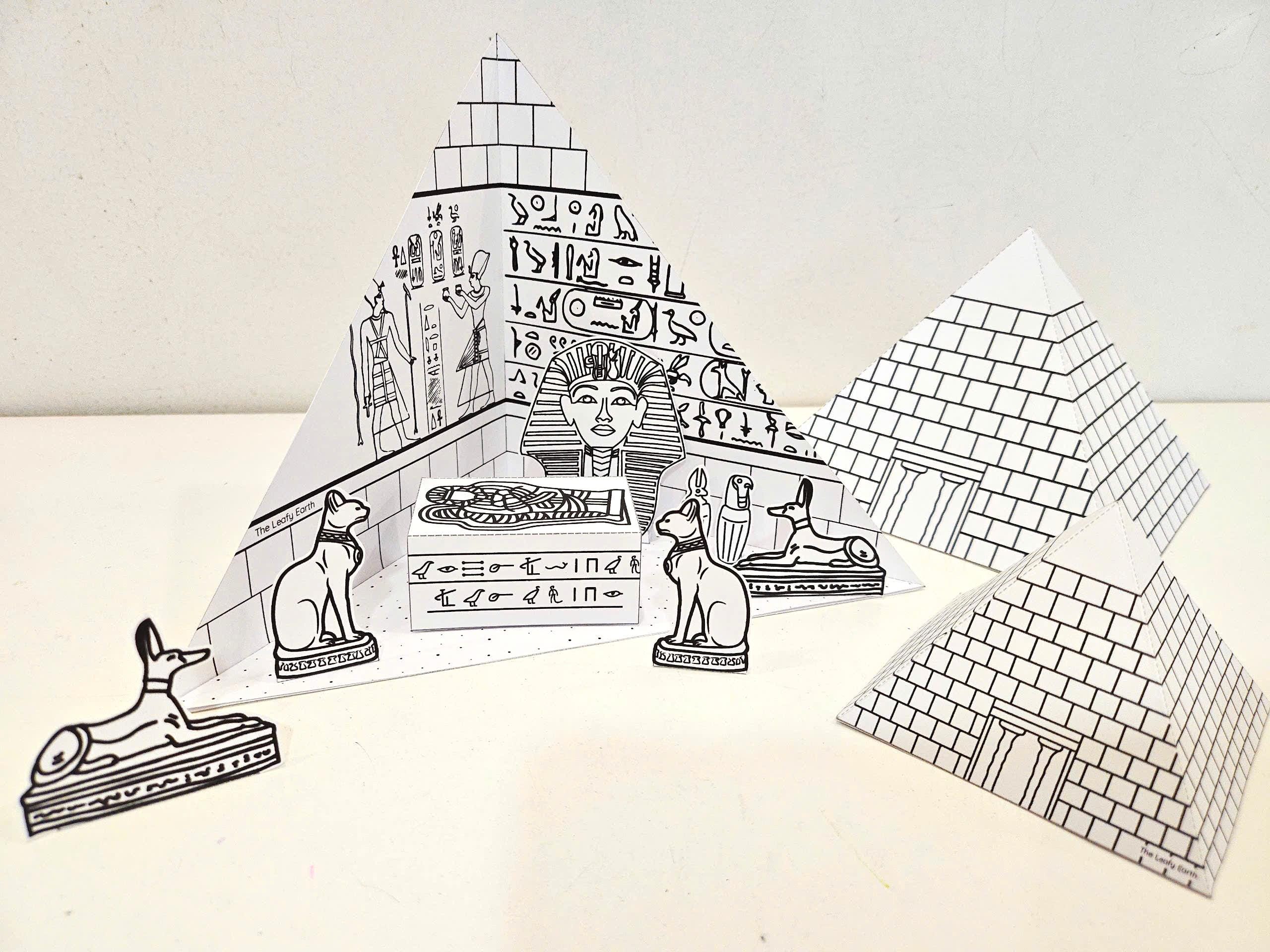 3D Pyramid Craft, Pyramid Triorama Coloring, Ancient Egypt Study Unit ...