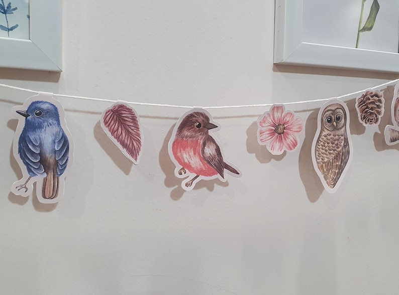 Printable Bird Garland, DIY Paper Bird Decor, Nature Classroom & Home ...
