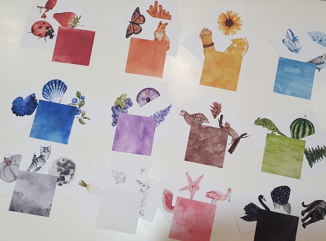 Color Matching Game, Nature Color Cards, Color Sorting Games, Preschool ...